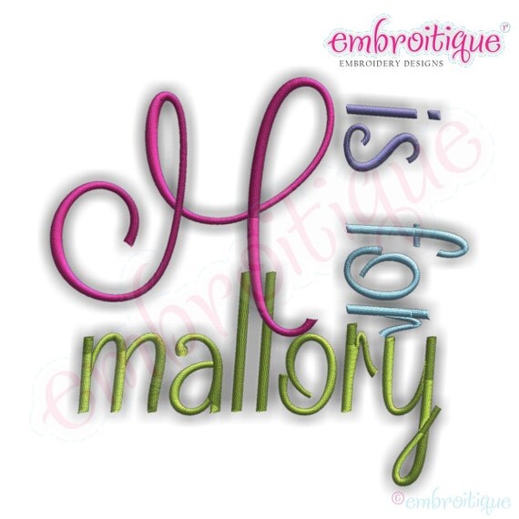 Mallory Monogram Font Set Machine Embroidery Font Alphabet