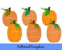 Buy 2 Get 1 FREE - Instant Download - Patterned Pumpkins Fall Autumn ...