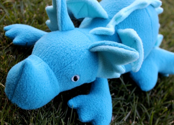 Teal Plush Baby Dragon