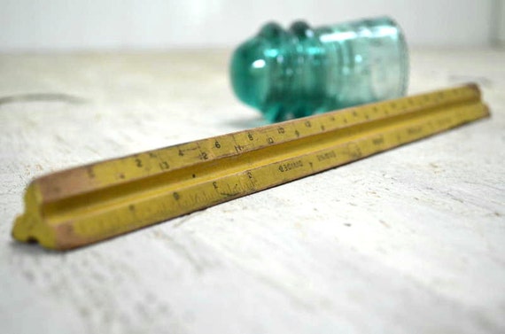 Wooden Dietzgen Ruler 3 sided wood engineer scale