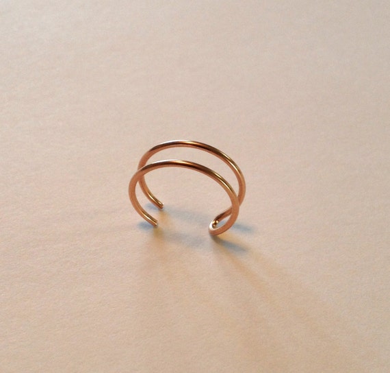 Double Lip Ring Lip Cuff Rose Gold by DazzlingAdornments on Etsy