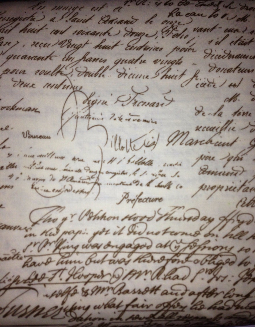 Old Script writing brown writing from Michael Miller