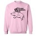Flying Pig Sweater Flex Fleece Pullover Classic by lastearth