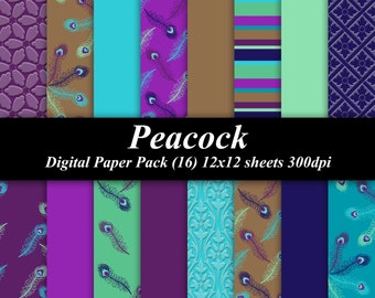 Popular items for peacock digital on Etsy