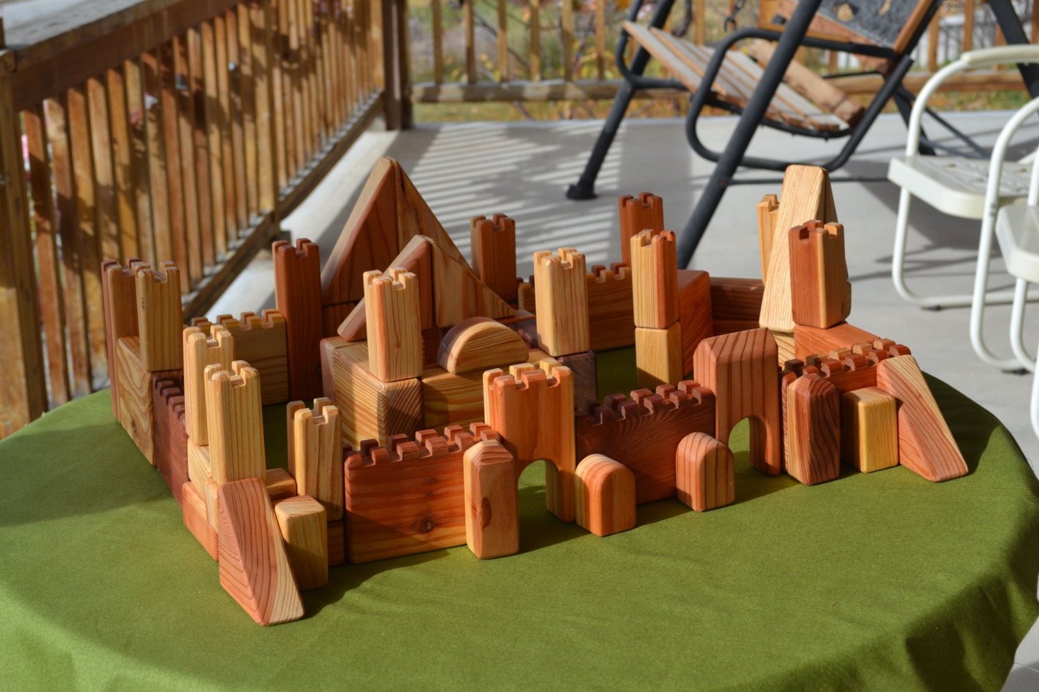 Castle Blocks Redwood Fortress Heirloom Handmade