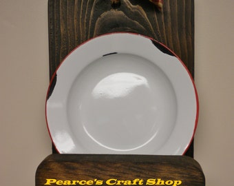Wood plate holder | Etsy