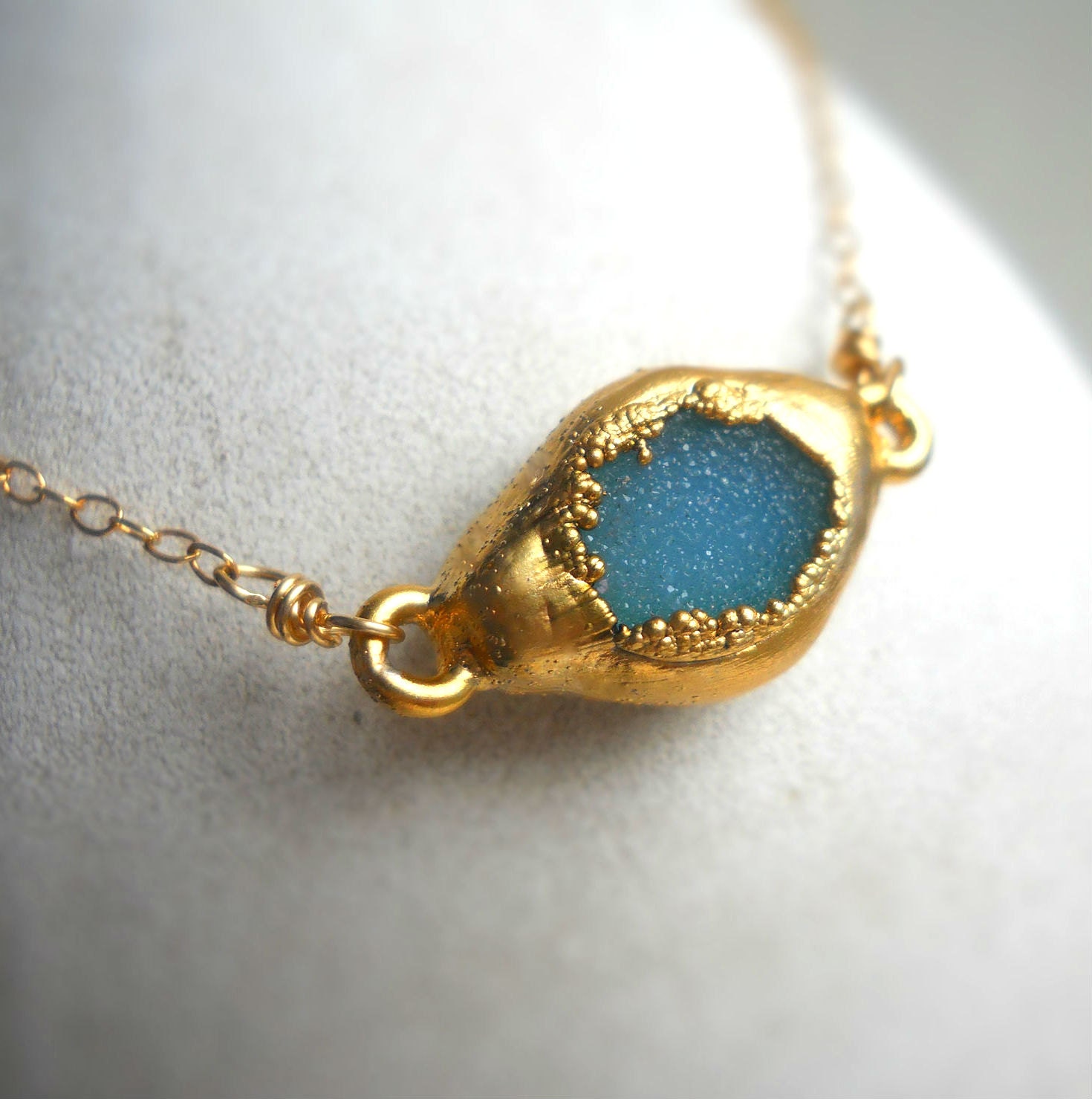 Gold dipped druzy bracelet by jennleeluxe on Etsy