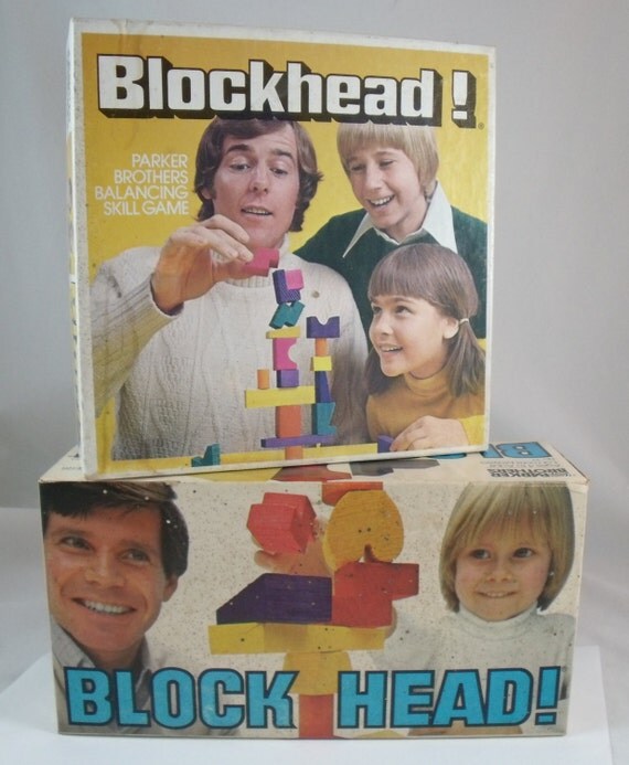 Items similar to Vintage 1970's Block Head Games! from Parker Brothers ...
