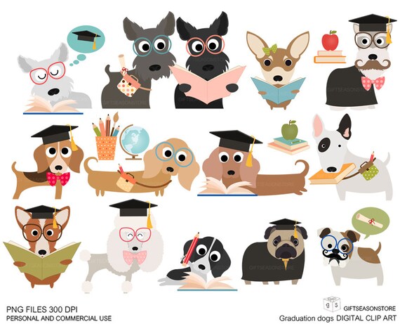 School dogs Digital clip art for Personal and Commercial use