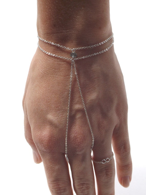 Items similar to Hand Bracelet, Sterling Silver Hand Bracelet, Delicate ...
