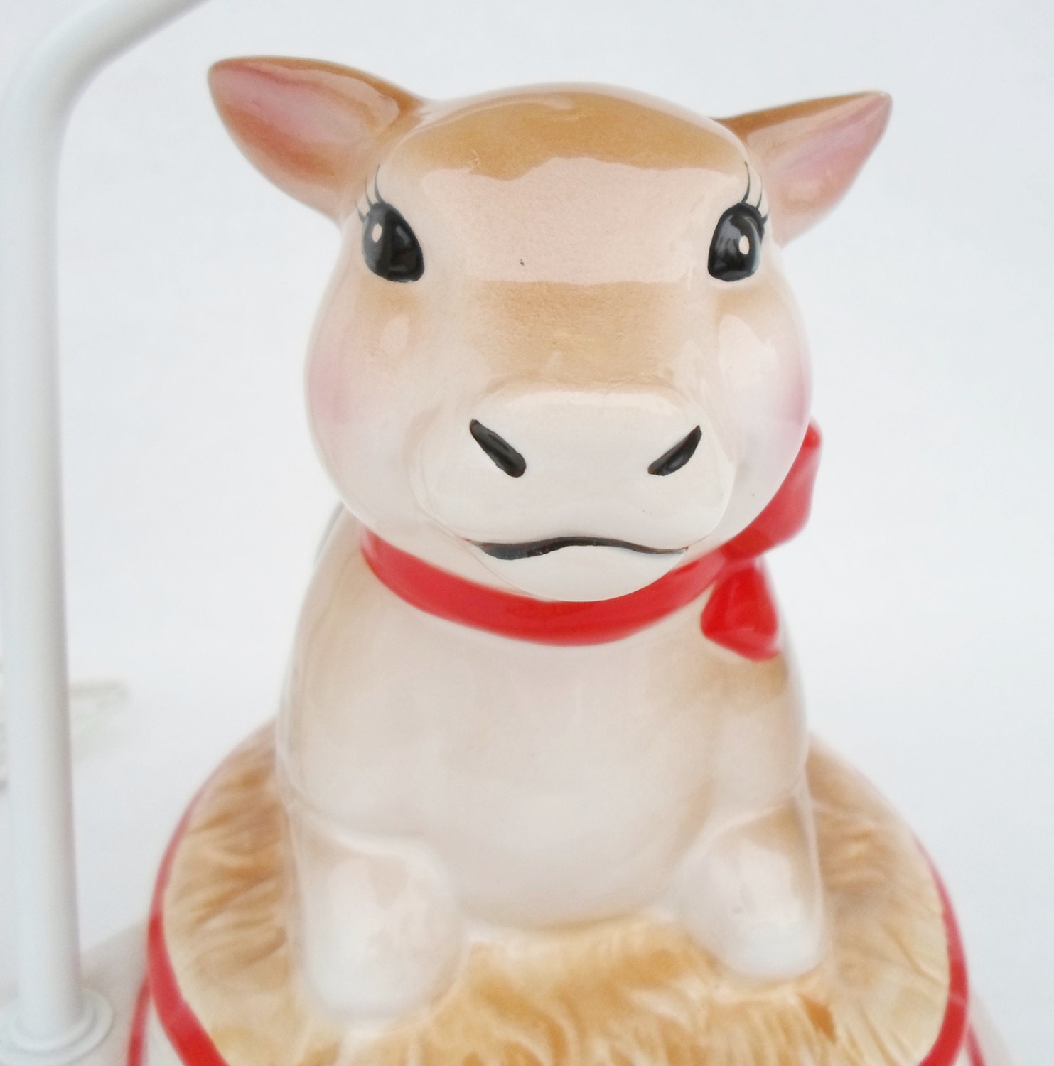 Vintage 1992 Ceramic Cassie The Cow Lamp by alsredesignvintage