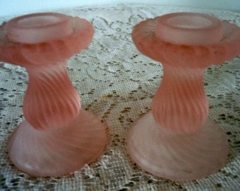 Pink candlestick | Etsy