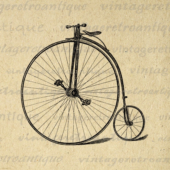 Antique Velocipede Bicycle Graphic Digital by VintageRetroAntique