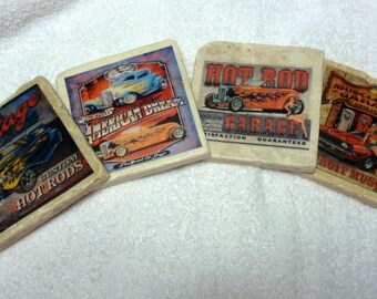 Hot rod coasters | Etsy