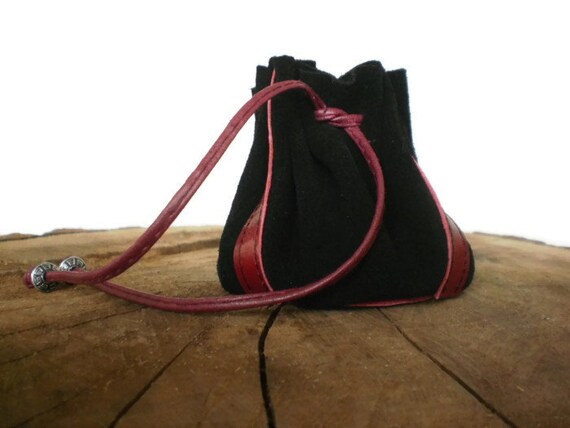 Leather pouch Drawstring leather pouch Coin Purse by RadiLeather