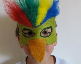 Needle felted Mask-Bird mask-Parrot -Waldorf-Merino wool-Wool Felted ...