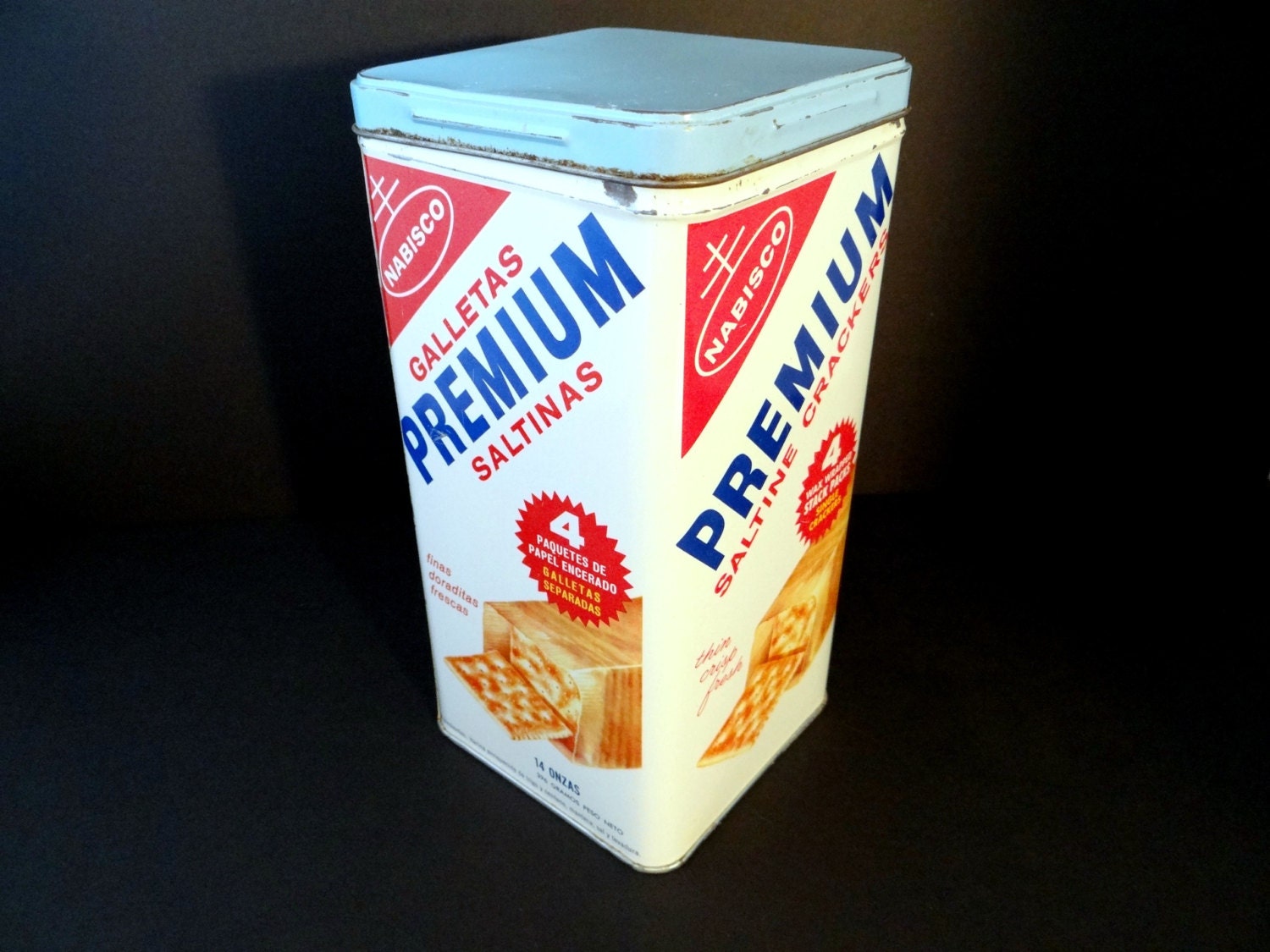Vintage Nabisco Premium Saltine Cracker Tin 1960s Saltine