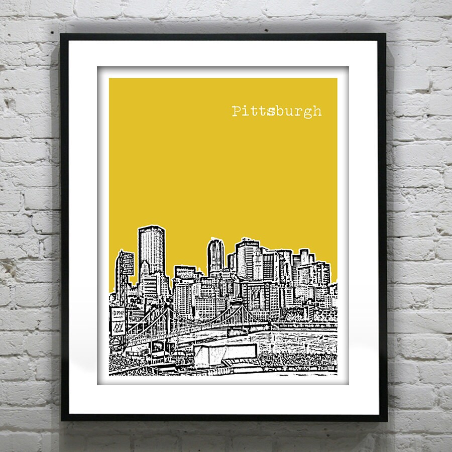 Pittsburgh Skyline Poster Art Print Pennsylvania PA Version 2