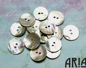MOTHER OF PEARL Button: 18mm Mother of Pearl Shell Buttons (10)