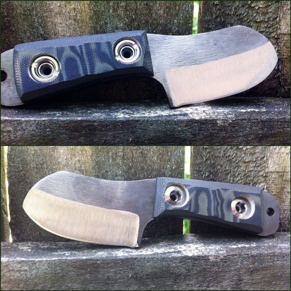 Handmade Small Fixed Blade Knife with Removable Black and OD