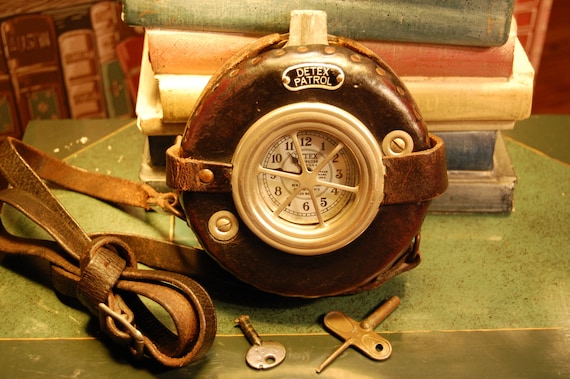 Vintage Night Watchmans Clock Railroad Security Guard Time