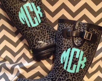 Monogrammed Rain Boots Initials