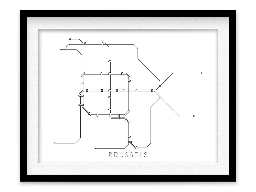 Brussels Subway Map Print Brussels Metro Map Poster by MetroMaps