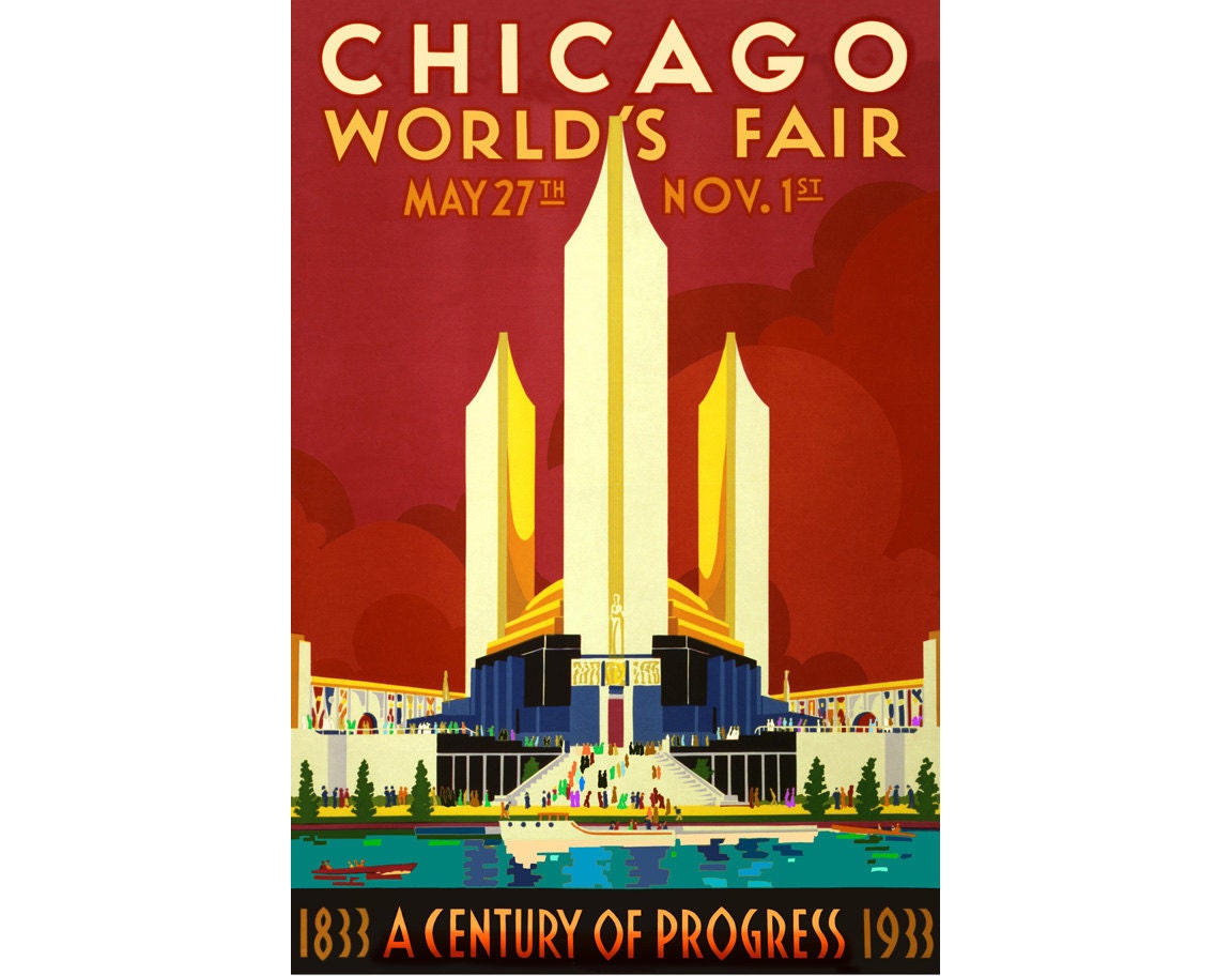 1933 CHICAGO WORLD'S FAIR Century of Progress New Poster