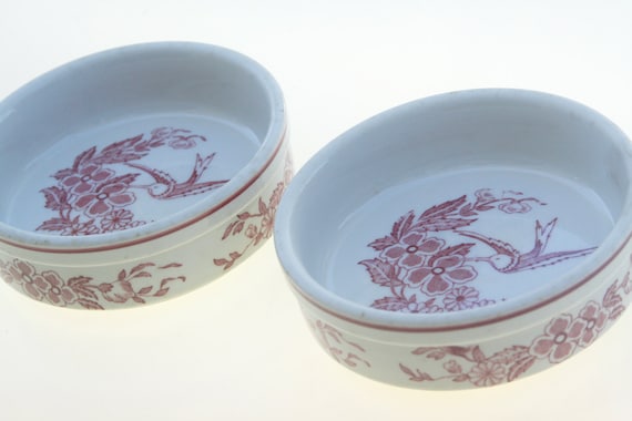 Vintage Jackson Custom China Hummingbird Pattern Bowls