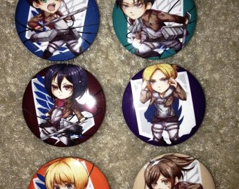 Shingeki no Kyojin || Attack on Titan 1.25" Buttons