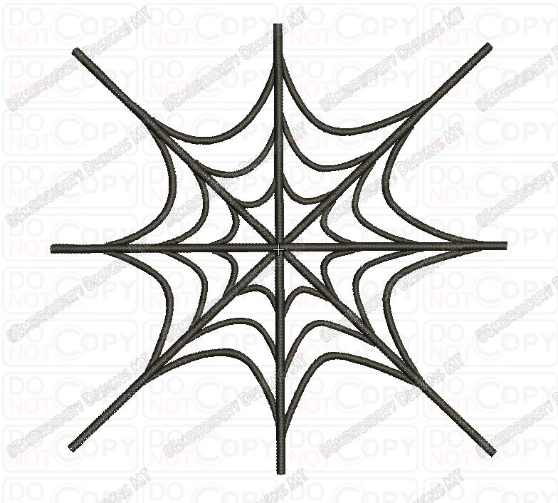 Basic Spider Web Embroidery Design in 1x1 2x2 3x3 4x4 and 5x7