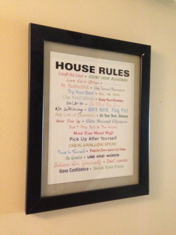 Items similar to House Rules Sign, Digital to Print Yourself on Etsy
