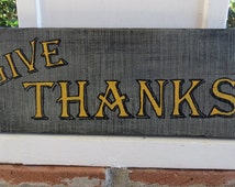 Popular items for give thanks sign on Etsy