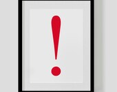 Items similar to EXCLAMATION MARK ! poster print – custom colours ...