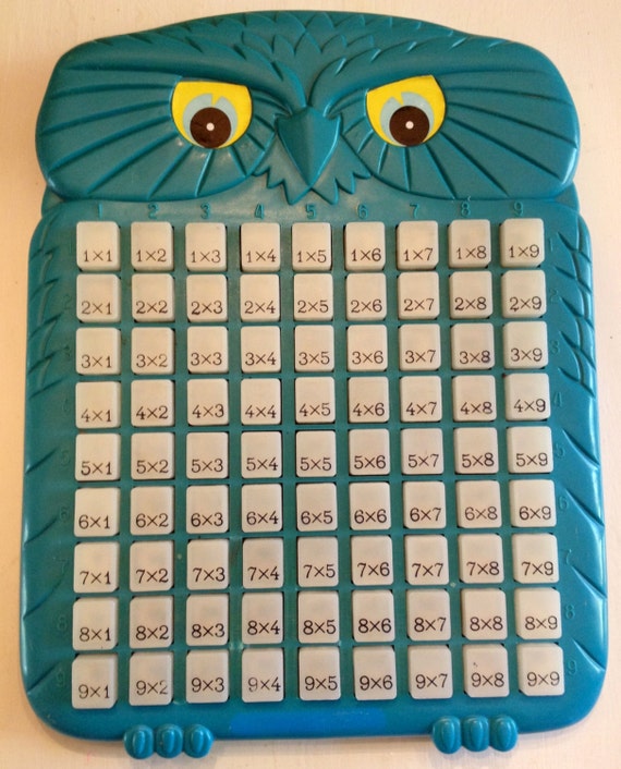 Vintage Dark Turquoise Owl Multiplication Table Toy