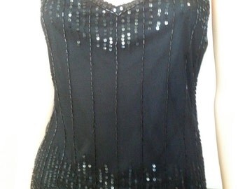 Black beaded top | Etsy
