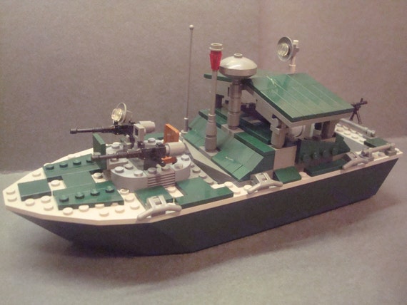 Items similar to Lego custom Set US Vietnam war patrol boat with 2 ...