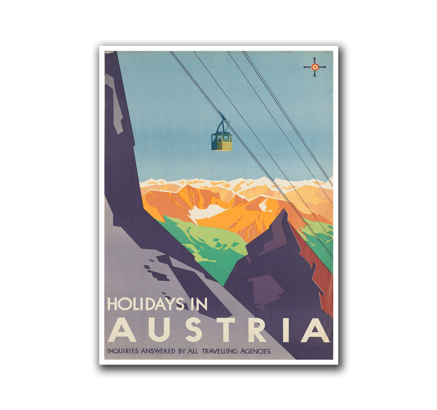 Austria Art Travel Decor Venice Austrian Ski Poster Wall Art