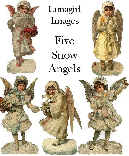 SNOW ANGELS DOWNLOAD vintage images Victorian Christmas