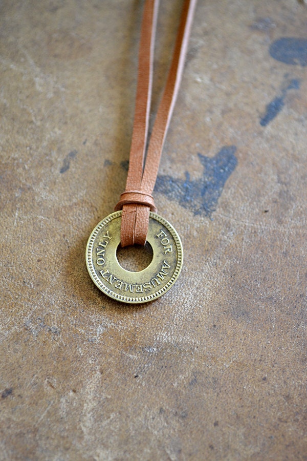 Vintage Amusement Token Necklace – Mens Necklace – Vintage Token Coin ...