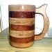 Handcrafted 3 Handled Wood Mug Mahogany 64 oz Tankard Beer