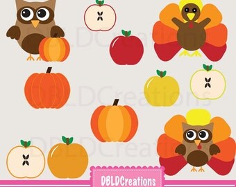 11 Assorted Fall Clip-Art Pack -Fall Clip Art - Fall Clip Art - Autumn ...