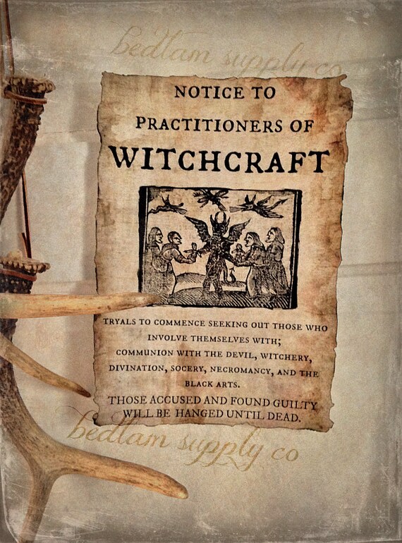 1692 Witch Trials Notice