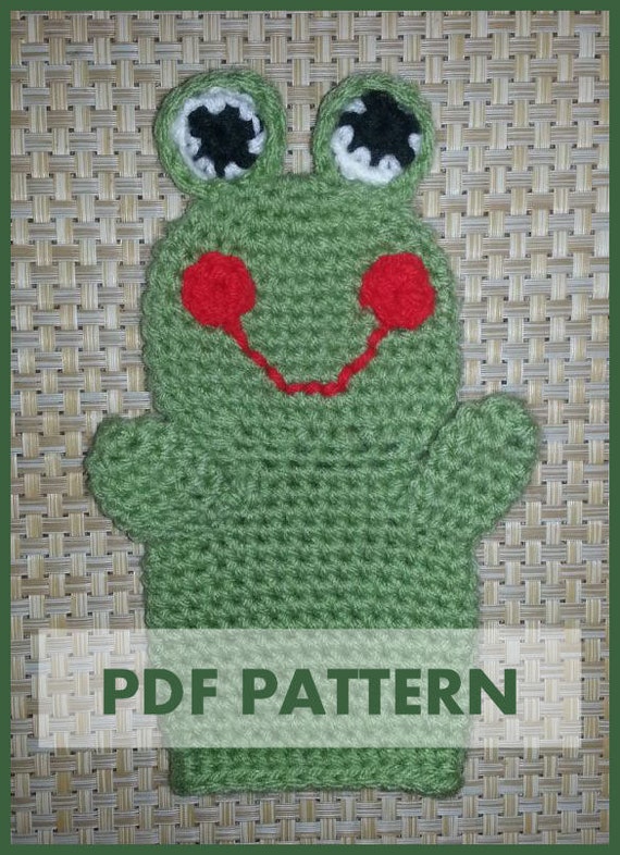 Items similar to Crochet Frog Hand Puppet PDF PATTERN on Etsy