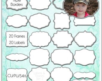 Items similar to Digital Chalk Frames // Chalkboard Clip Art Clipart ...