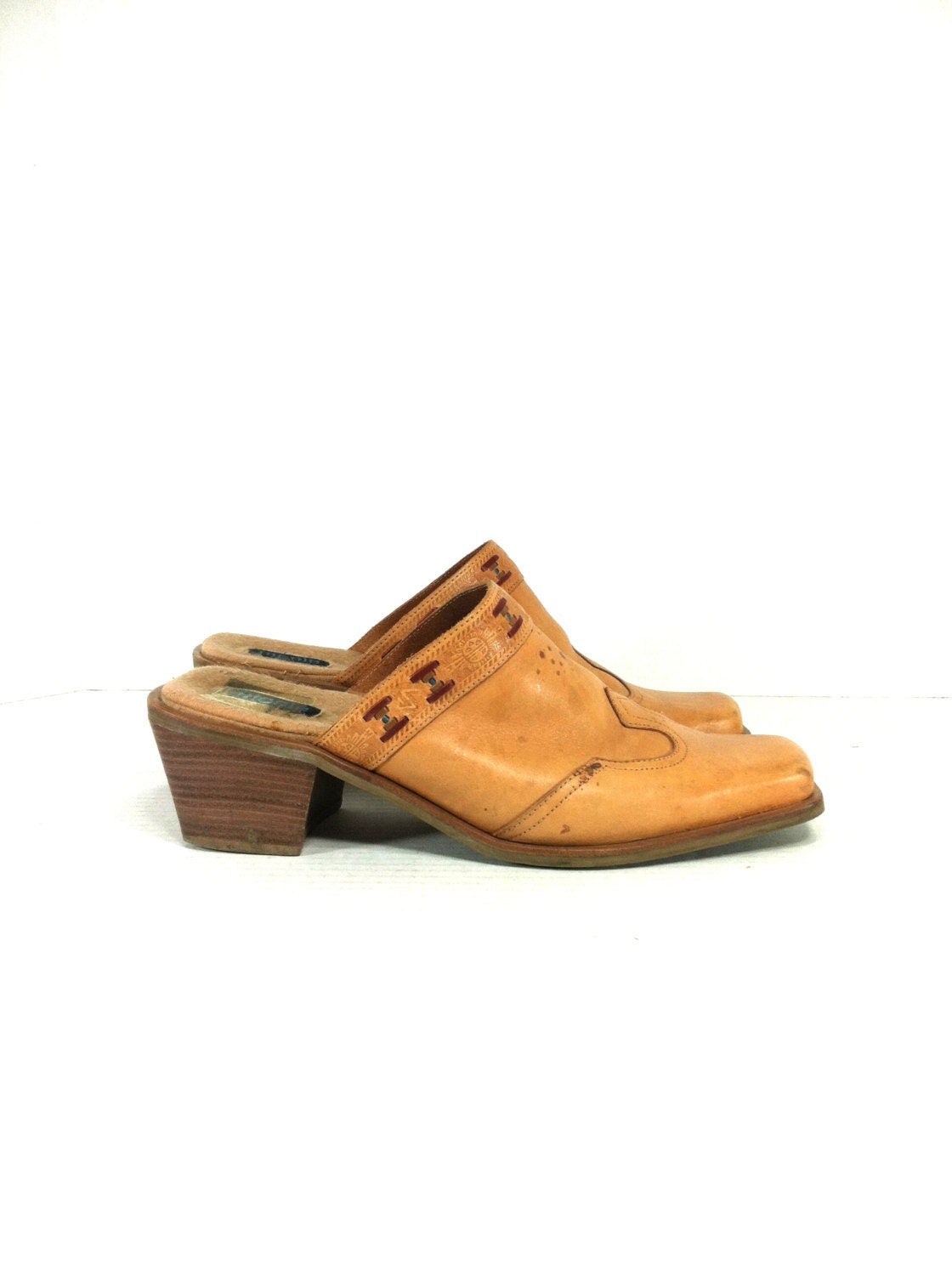 Western Leather Clogs 10 – Tribal Slip On Clogs 10 – Boots 10 – Haute Juice