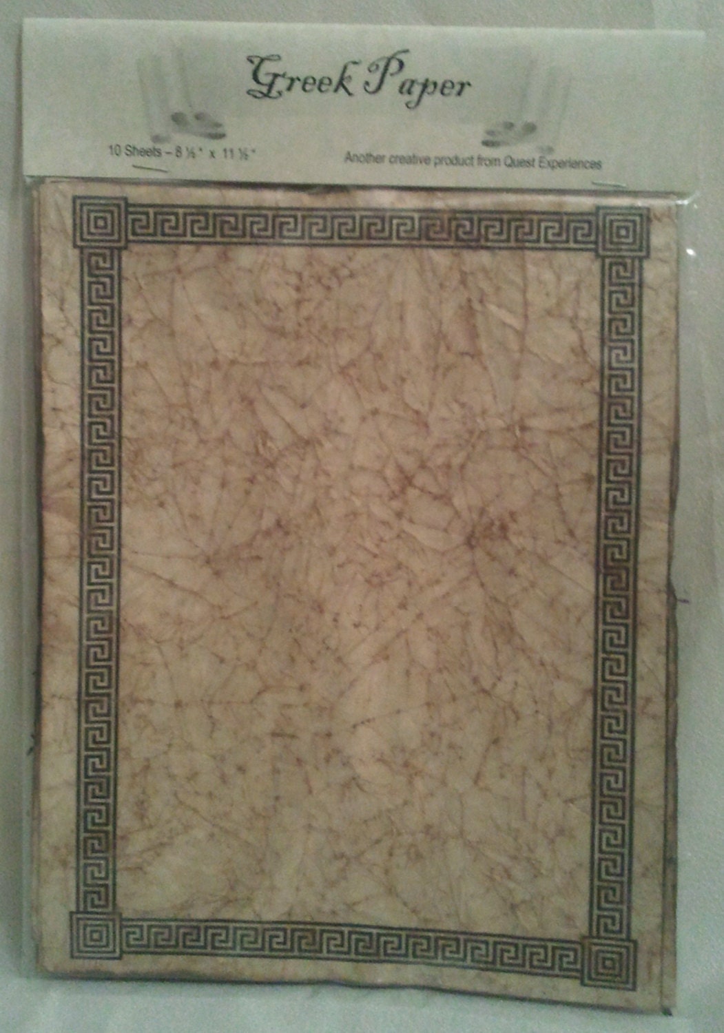 Greek Themed Hand Antiqued Paper 10 Sheets