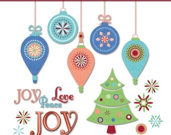 holiday clip art ornaments christmas tree clipart joy, digi scrapbook ...
