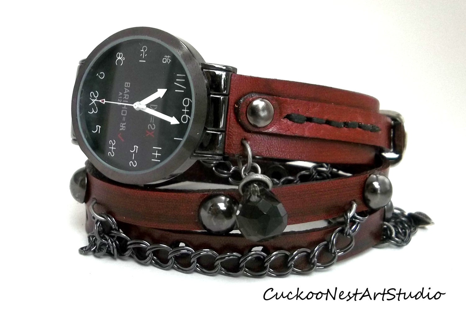 Wrap Watch Womens leather watch Bracelet Watch Chocolate