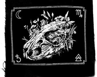 Rat Skull patch, Punk Patch, Horror, Black